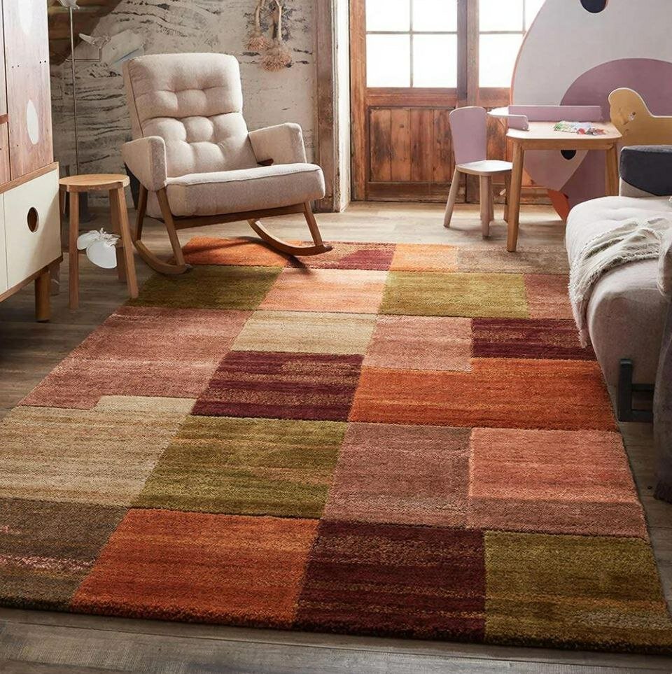 Ковер натуральный шерстяной ручной работы нестондартный тонкая нитка очень нежный и теплый размер 60 на 110