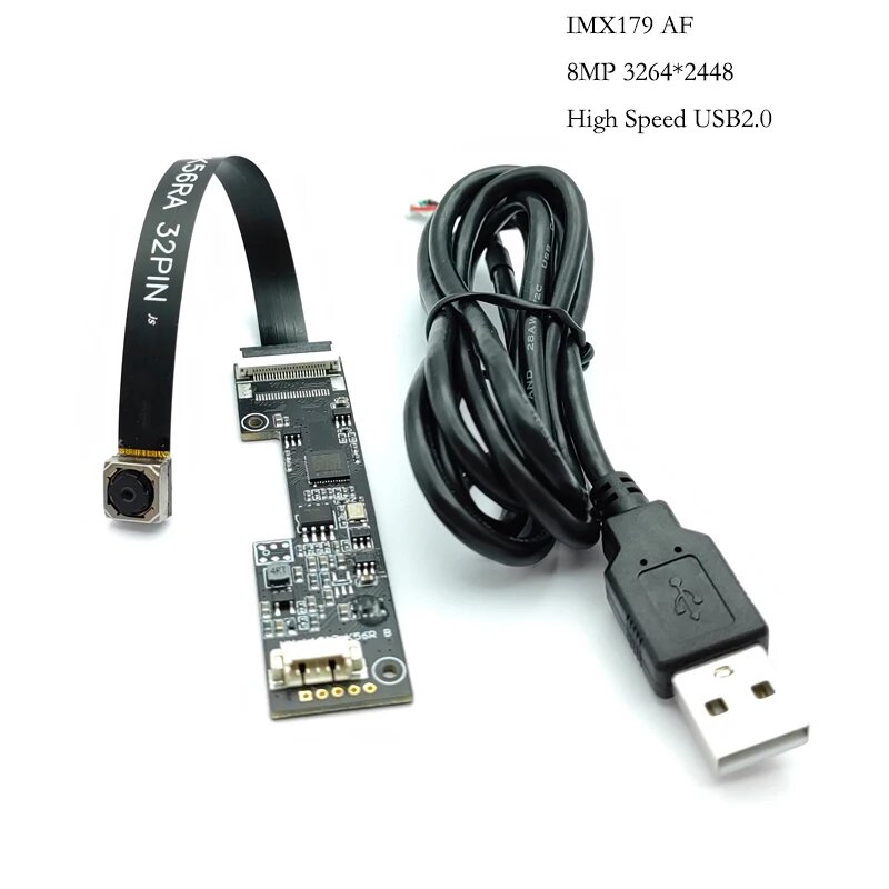 Индивидуальный модуль USB-камеры 4K 8MP HD IMX179, высокоскоростной AF/FF 75 ° 15 кадров в секунду, 3264 x 2448, совместимый с UVC, Plug and Play camera set AF