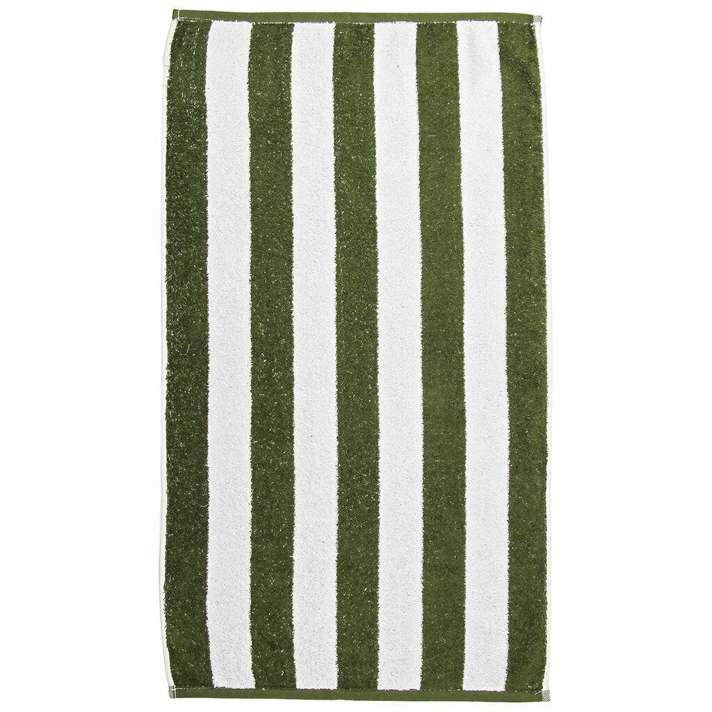 Полотенце банное махровое Silvano 50х90 см, 100% хлопок, 450 г/м2, зеленое в полоску, для лица и рук, Узбекистан