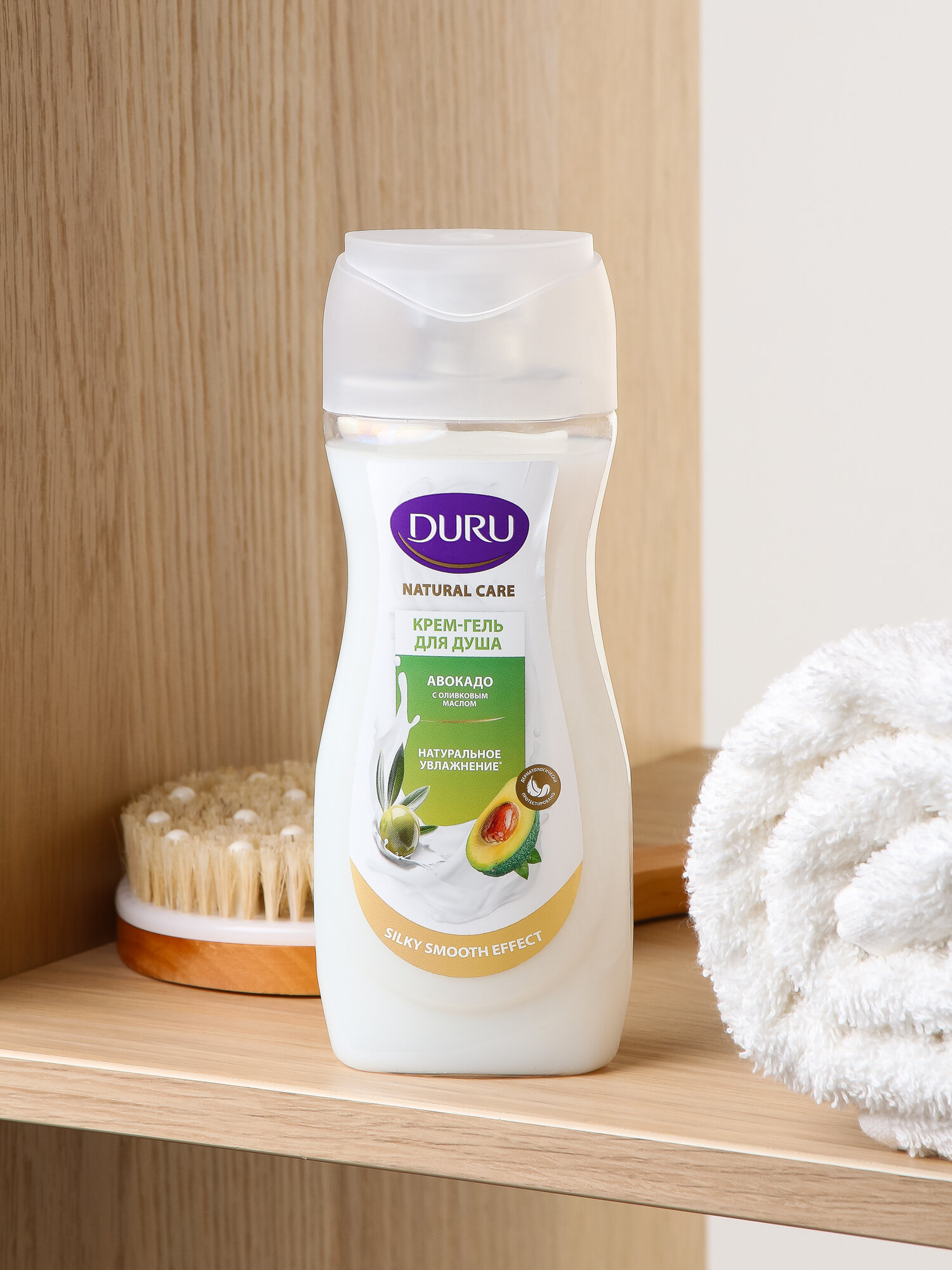 Крем-гель для душа Duru Natural Care Авокадо с оливковым маслом, увлажняющее женское средство для ванны, 250 мл