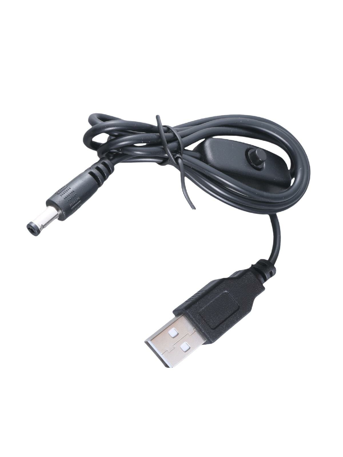 Универсальный кабель питания 5V3A от USB до DC5521 длиной 100 см, зарядный провод