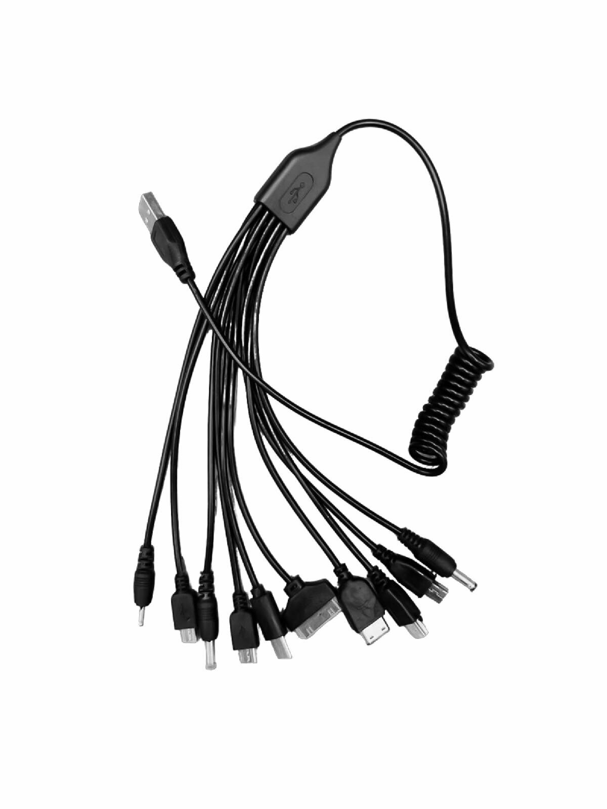 Незаменимый USB-кабель питания 10 в 1, универсальный зарядный провод, линейный пружинный шнур