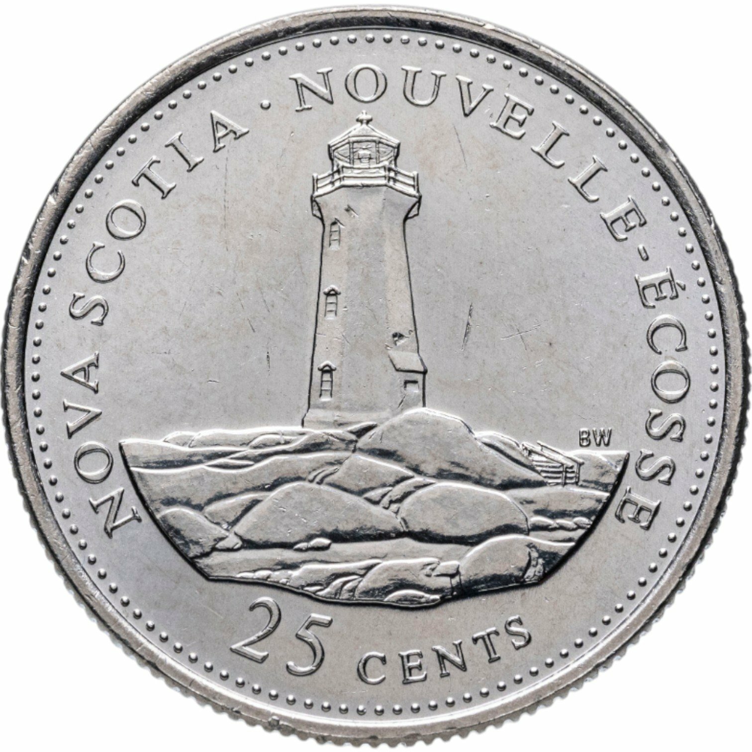 Канада 25 центов cents 1992 125 лет Конфедерации Канада - Новая Шотландия, Никель, в сохранности UNC