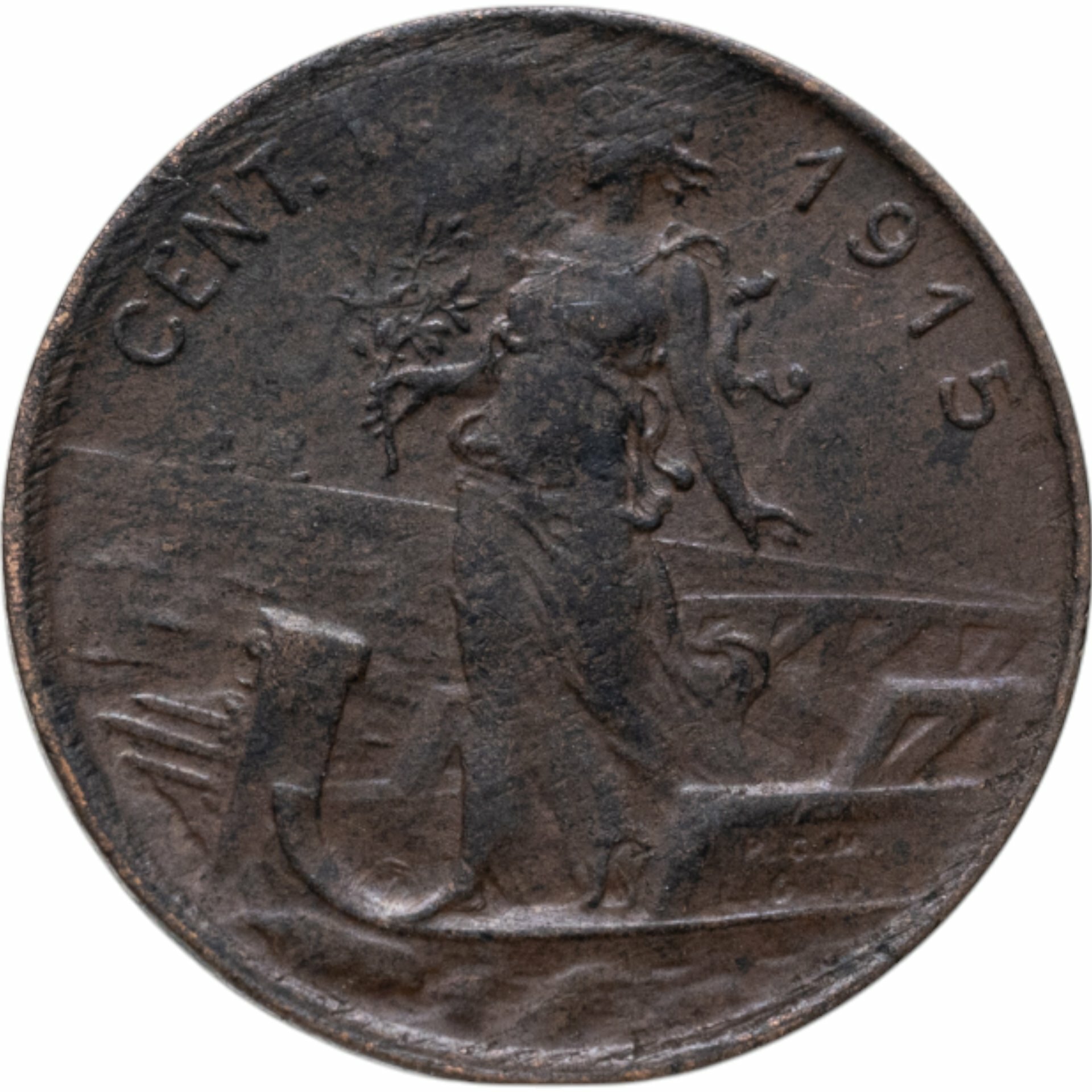 Италия 1 чентезимо centesimo 1915, Бронза, в сохранности XF