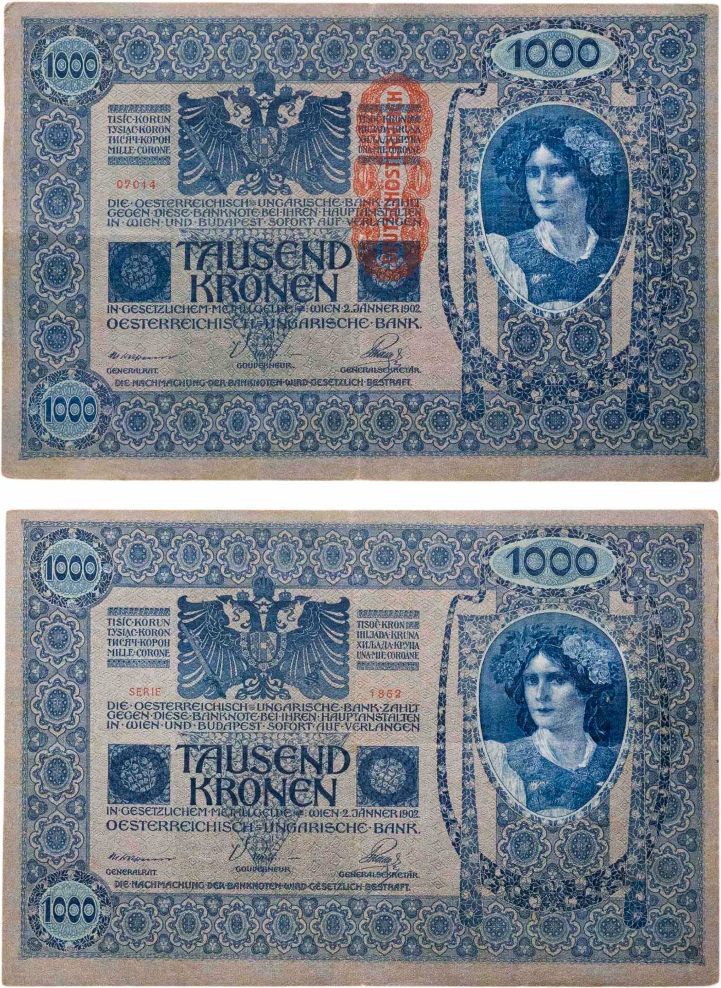 Австрия 1000 крон 1902 1919