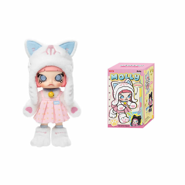 Экшн-фигурка унисекс POP MART Molly Peekaboo Белый кот, Single Blind Box (Random Style)