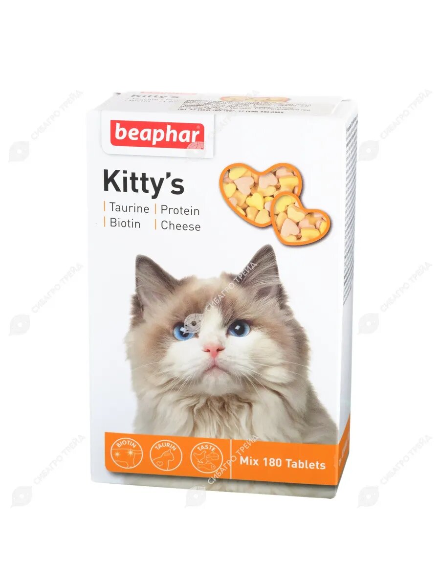 Вит. Киттис микс уп.180табл. таурин + биотин Беафар