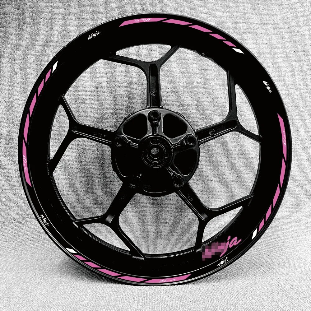 Для мотоцикла Kawasaki 17-дюймовая наклейка на ступицу колеса, украшение логотипа Розовый, No. 12