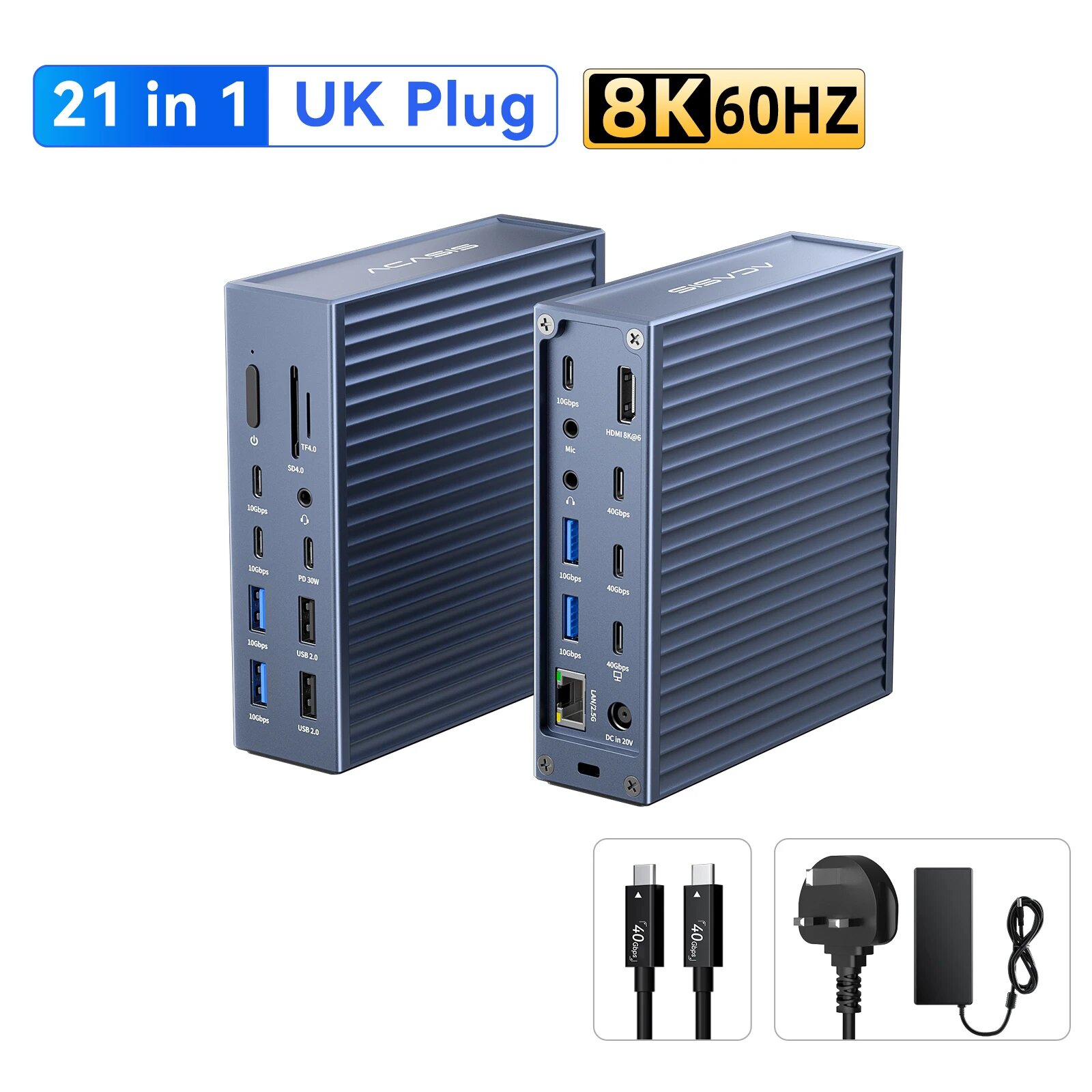Док-станция Acasis Thunderbolt 4 21-в-1 UK Plug