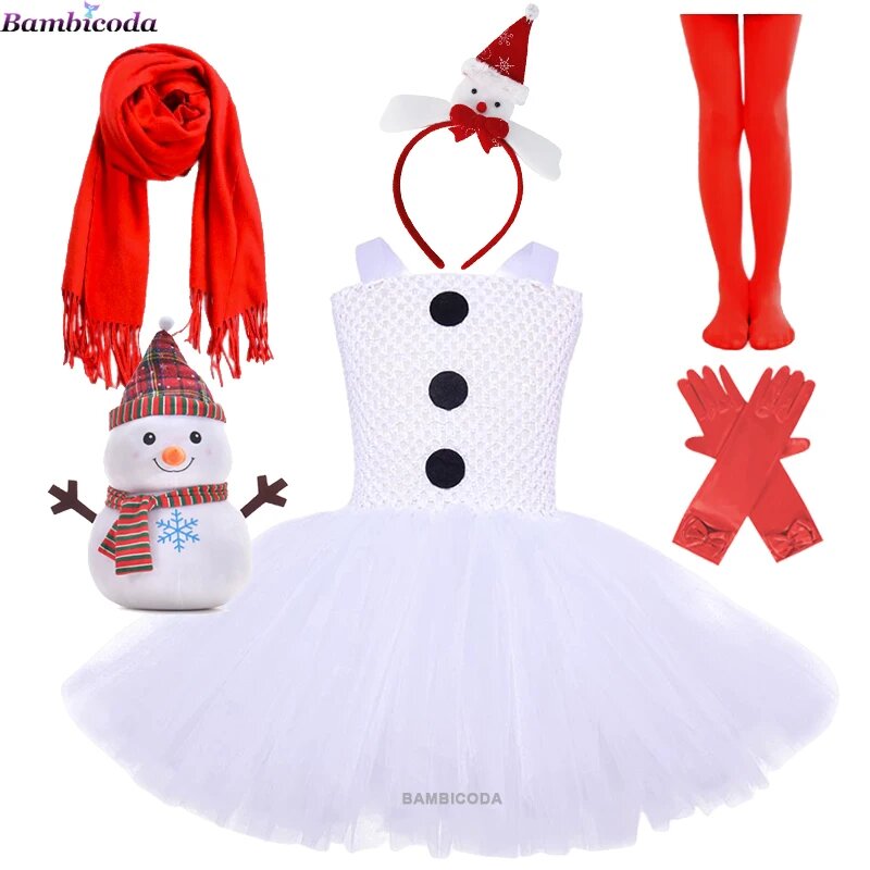 Костюм снеговика BAMBICODA для девочек 3-10 лет M(4-5Y), a10