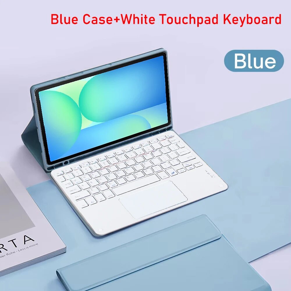 Чехол с клавиатурой PULUZ для Samsung Galaxy Tab S10 FE Plus 13.1" Portuguese Keyboard, Blue C