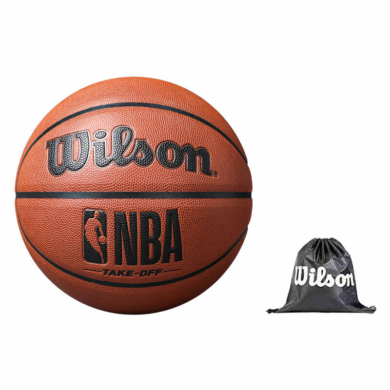 Классический баскетбольный мяч унисекс Вилсон NBA Series TAKE OFF WZB531 PU коричневый, размер 7, для тренировок, арт. 4852932