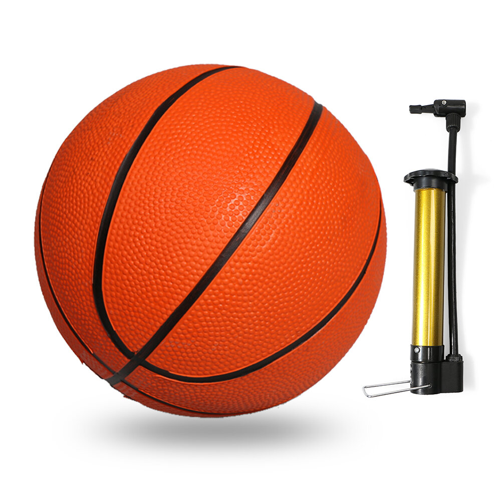 Детский мини-бasketball размер 1 для помещений и улицы из резины с насадным насосом, диаметр 13см, вес approx. 150г, комплект: 1 basketball, 1 насос