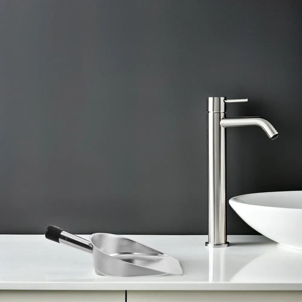 Совок из толстостенной нержавеющей стали с ручкой для домашней и уличной уборки