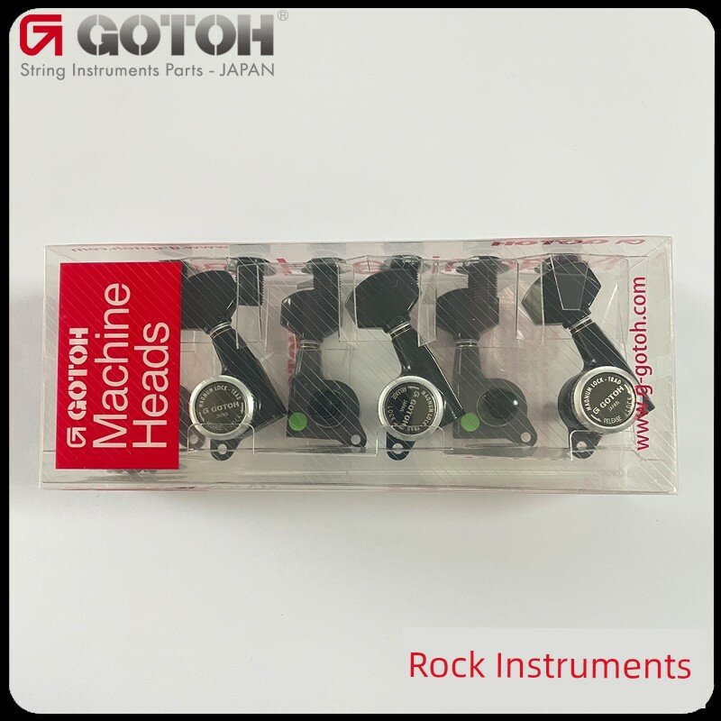 GOTOH SG381-MG-T07 Зажимные регулировочные ручки для электрогитары, черный, обратная установка, набор из 6 шт.