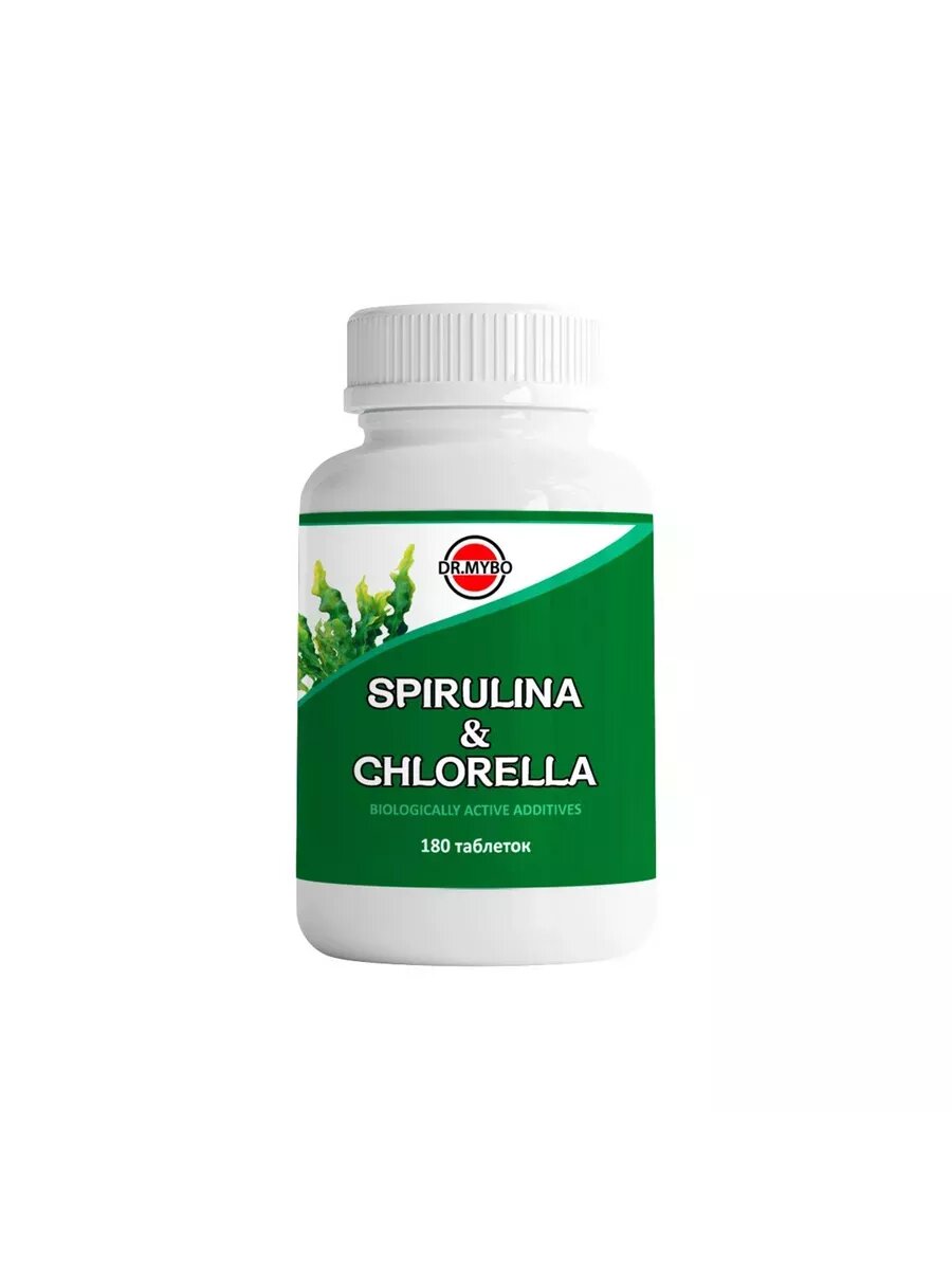 Dr mybo спирулина+хлорелла 180 шт. таблетки массой 0,5 г