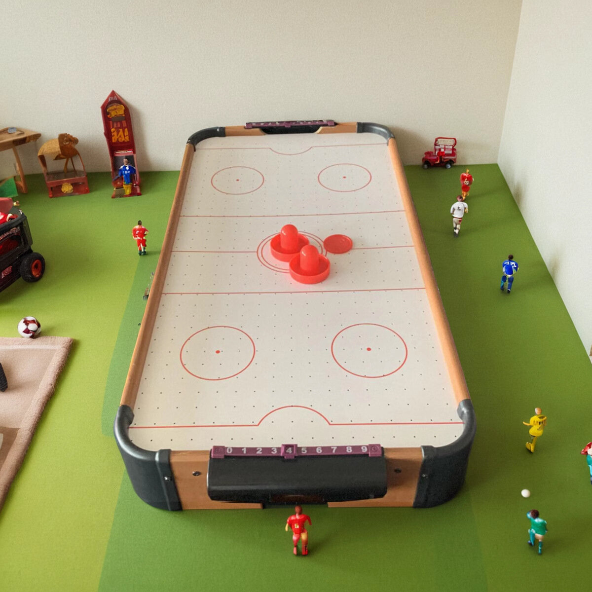 Детская настольная игра аэрохоккей, 49,5 см, 2 игрока, черный, коричневый