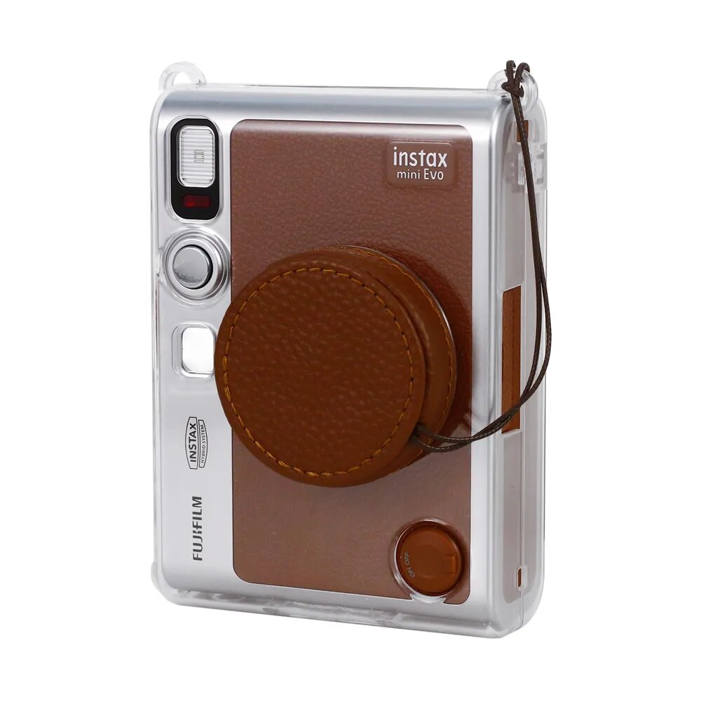 Прозрачный жесткий чехол для фотоаппарата Fujifilm Instax Mini EVO с защитной крышкой объектива
