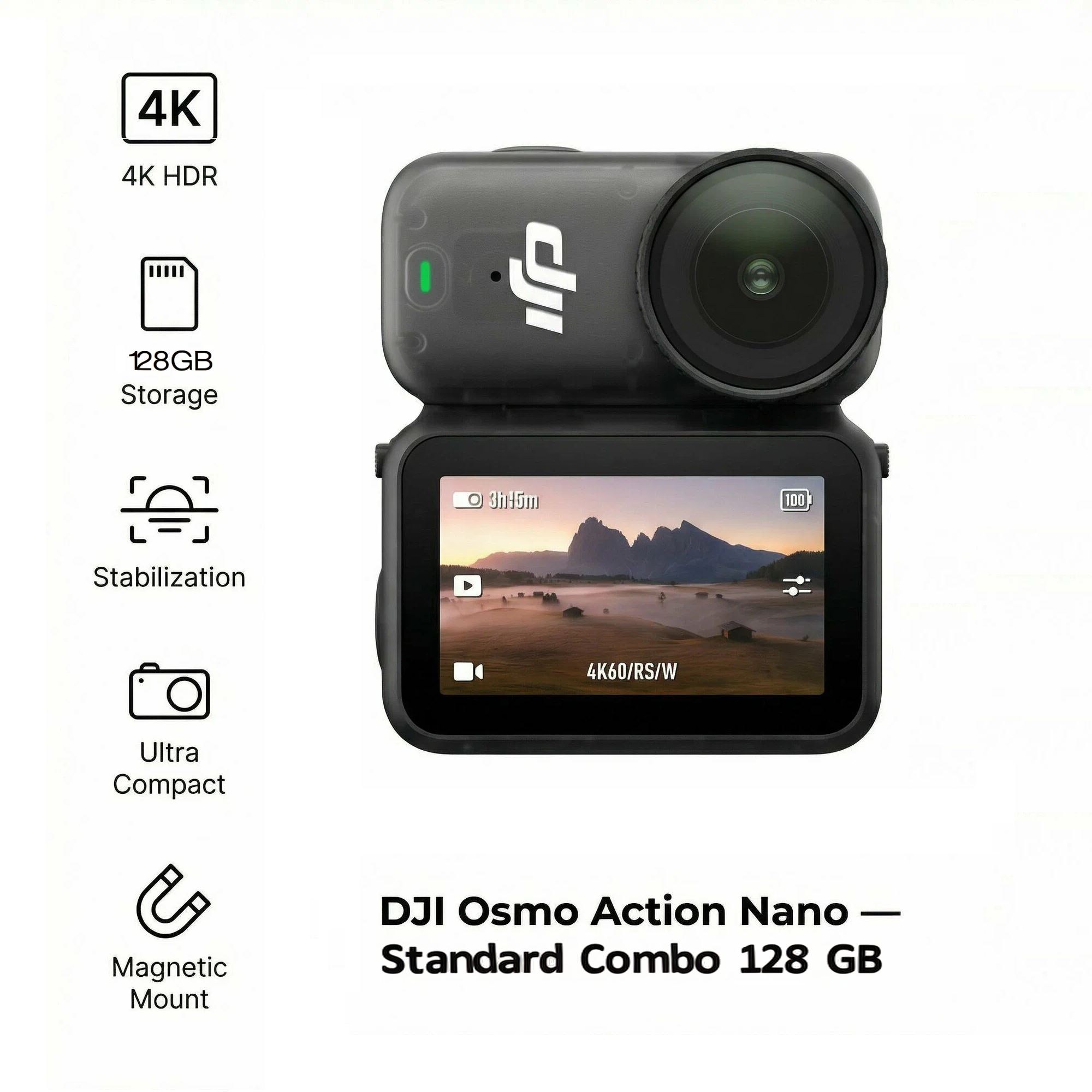 DJI Osmo Nano Стандартный комплект (128 ГБ) Стабилизация изображения без потерь Интеллектуальное слежение Влогинг