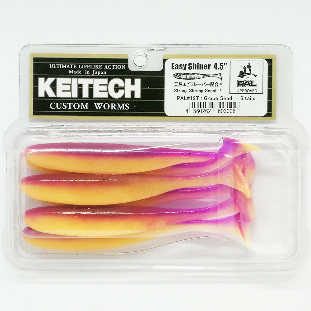Приманка силиконовая Keitech Easy Shiner 4.5 PAL#12T Grape Shad