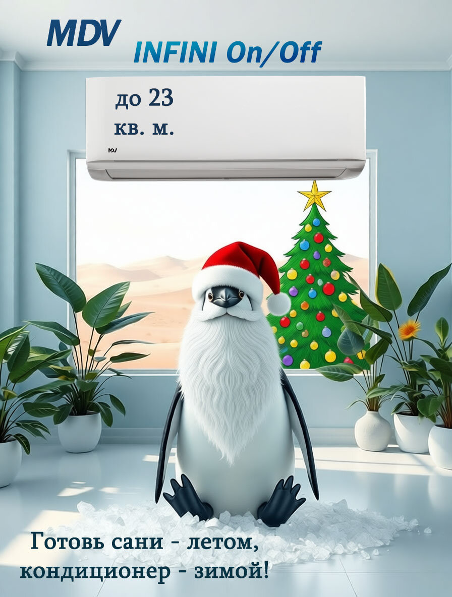 Кондиционер, сплит-система MDV INFINI On/Off MDSAG-07HRN8/MDOAG-07HN8 на 20 м2