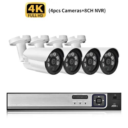 AZISHN 4K Ultra HD 8MP камера для домашней безопасности на улице, камера для домашней безопасности CCTV, камера для домашнего наблюдения