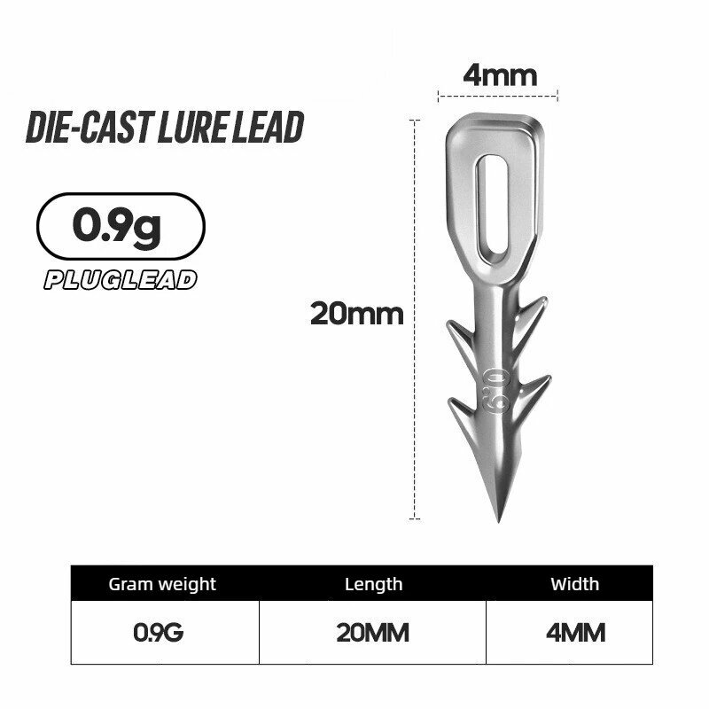 Свинцовые грузила-вставки YIYUEQIANLI для мягких приманок 0.6-2.6 г 10PCS-2cm 0.9g