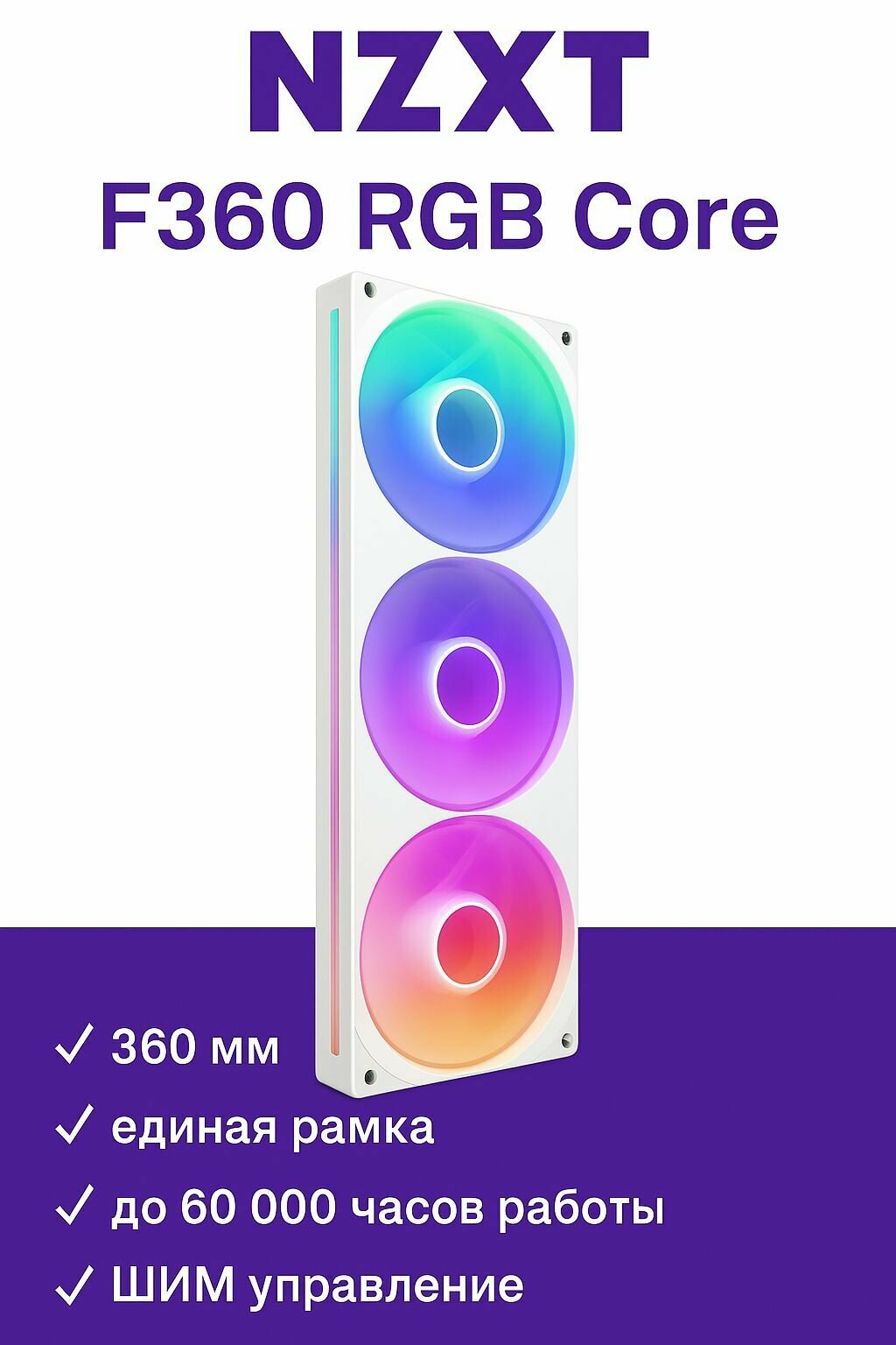 Вентиляторы NZXT F360 RGB Core White