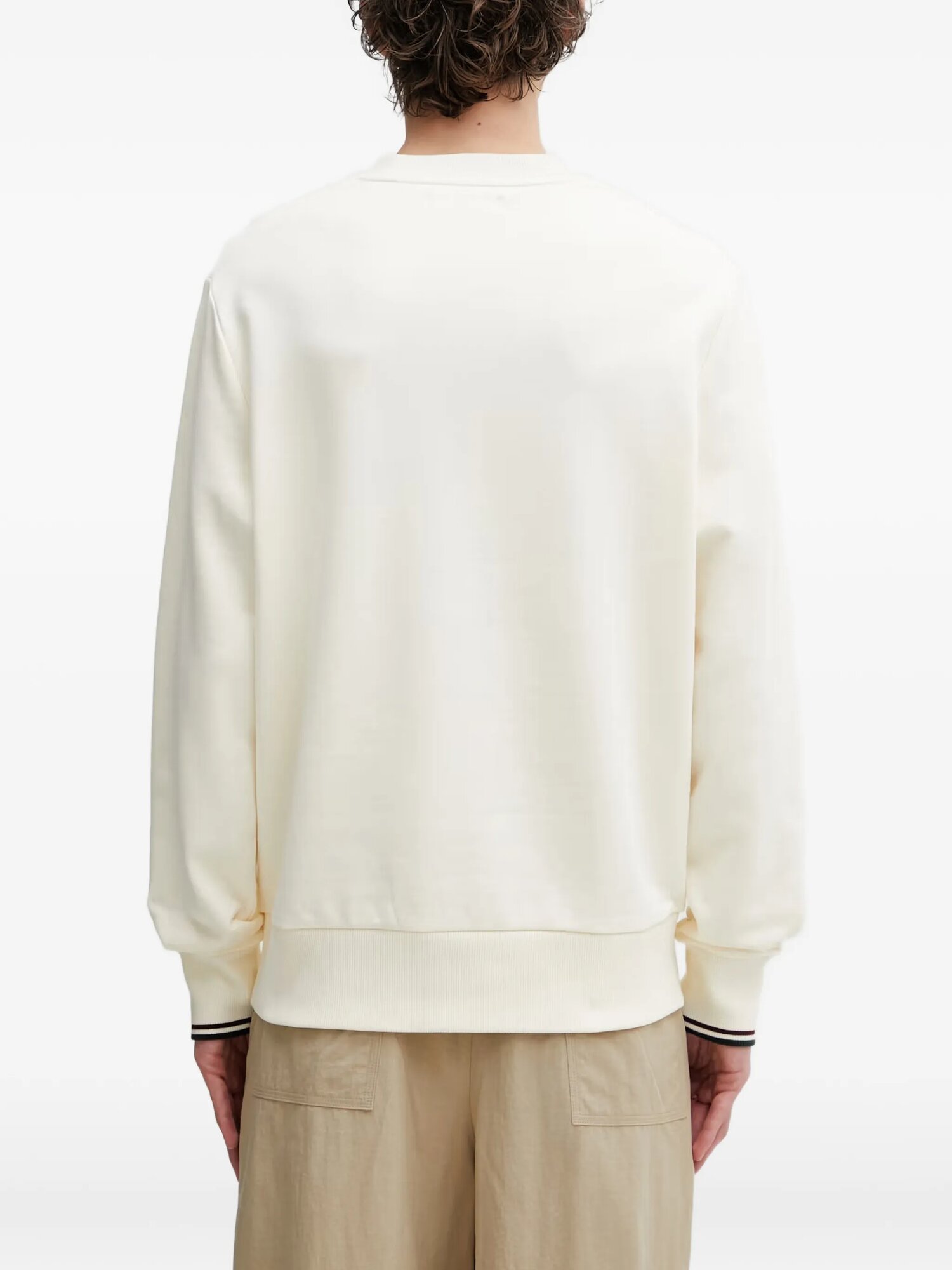 Свитер FRED PERRY Logo-embroidered tipped-cuff sweater, размер 46 — фото 1