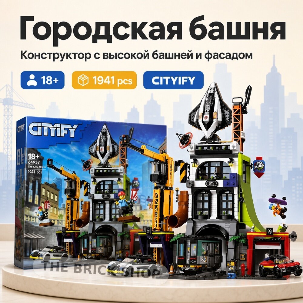 Конструктор городская башня, 1941 деталей, подарок для детей и взрослых