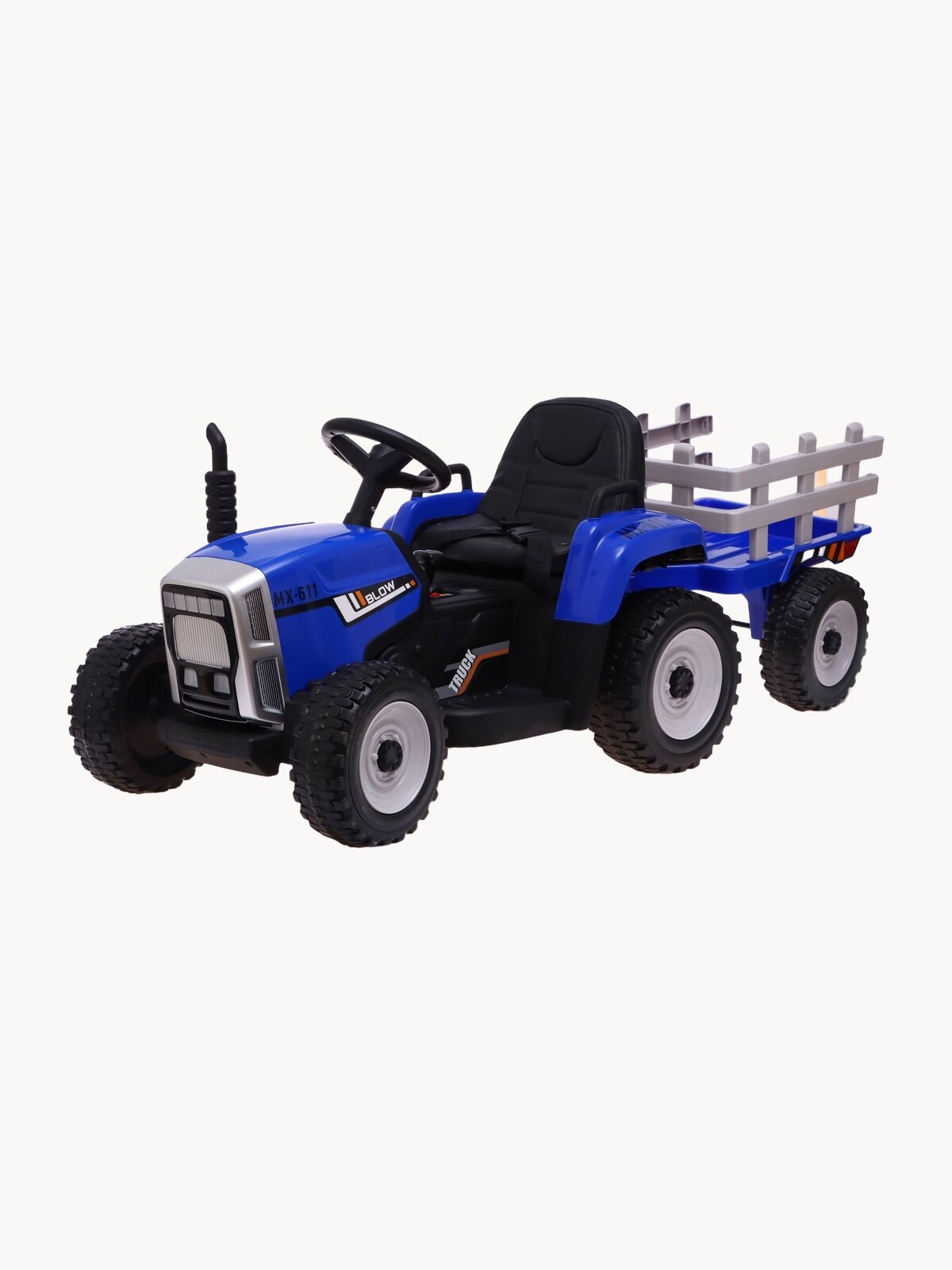 Электромобиль Трактор XMX611 с прицепом (Синий) + музыка BLUETOOTH