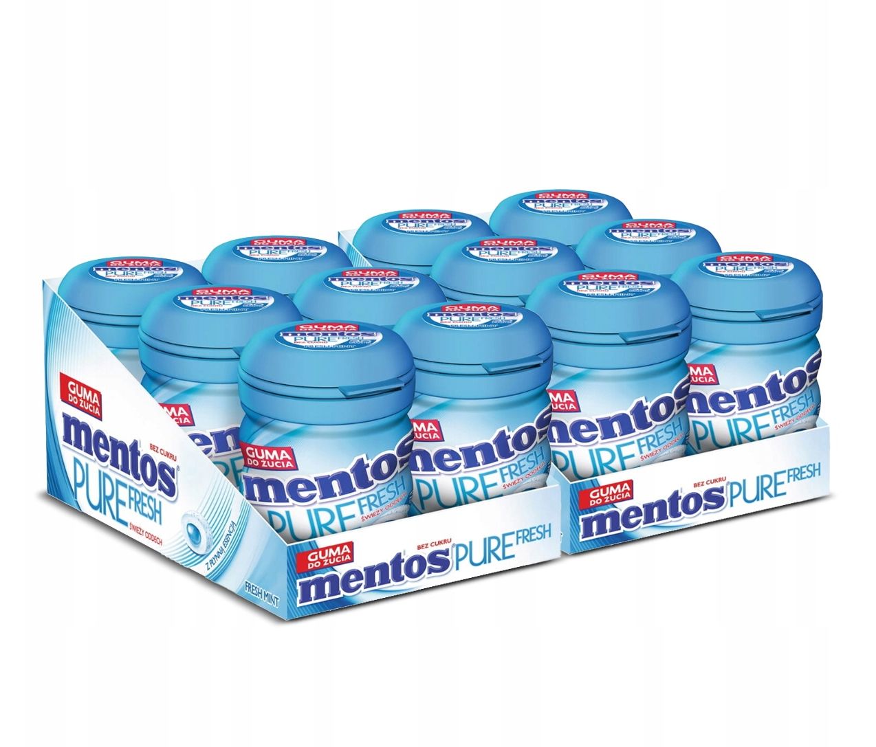 Жевательная резинка Mentos Pure Fresh со вкусом свежей мяты, без сахара, 12х60 г - 80733294