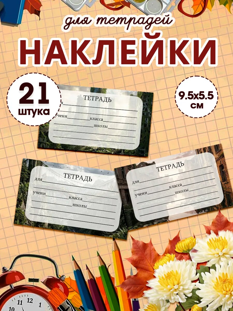 Наклейки на тетради для подписи и маркировки школьные