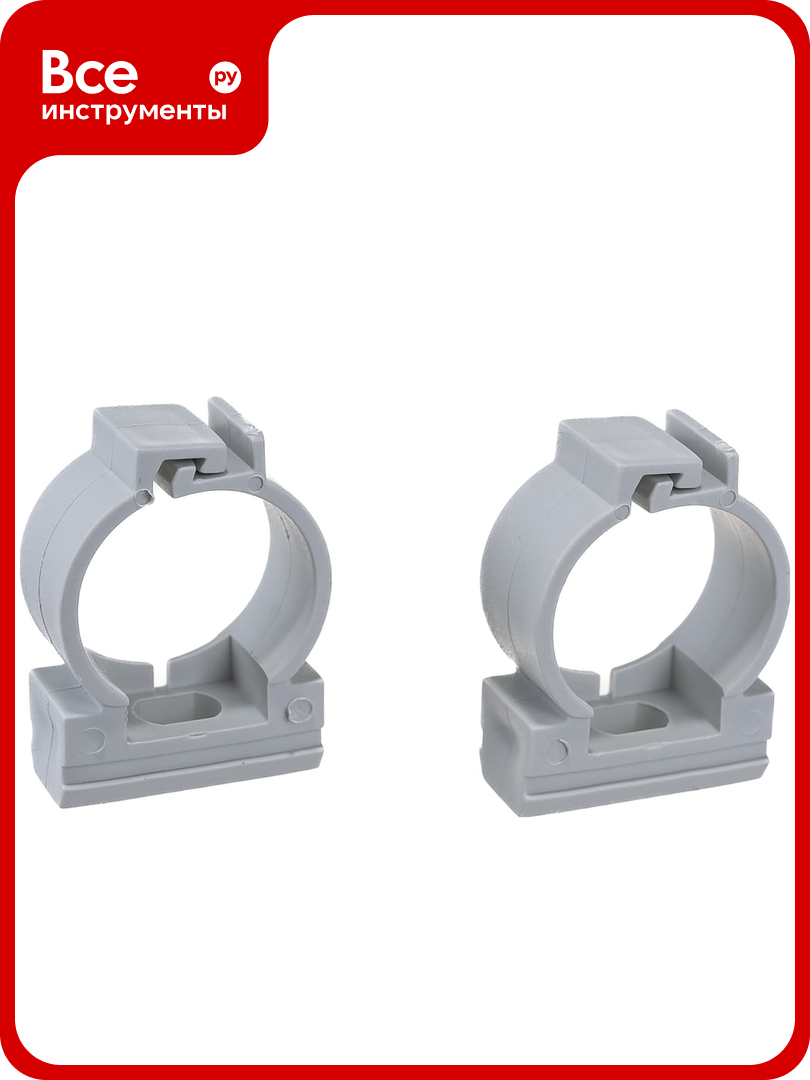 Держатель для труб DKC двухкомпонентный d20 100 шт, серый ABS‑пластик, одинарный тип с замком, прочная конструкция