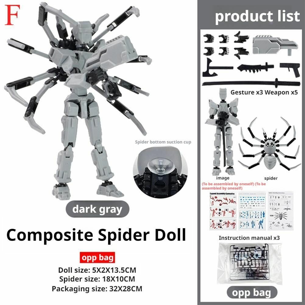 Человек-паук, робот-солдат, модель человека, игрушка, 3D-печатные деформируемые игрушки ручной работы