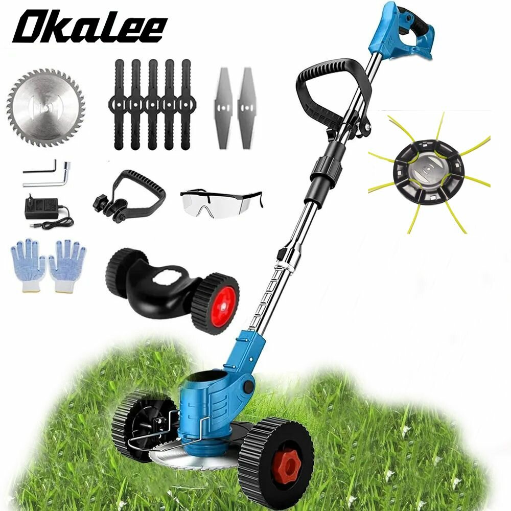 28000 об/мин, Беспроводная электрическая газонокосилка 2000 Вт, бесщеточный двигатель, триммер для обрезки травы, садовый инструмент
