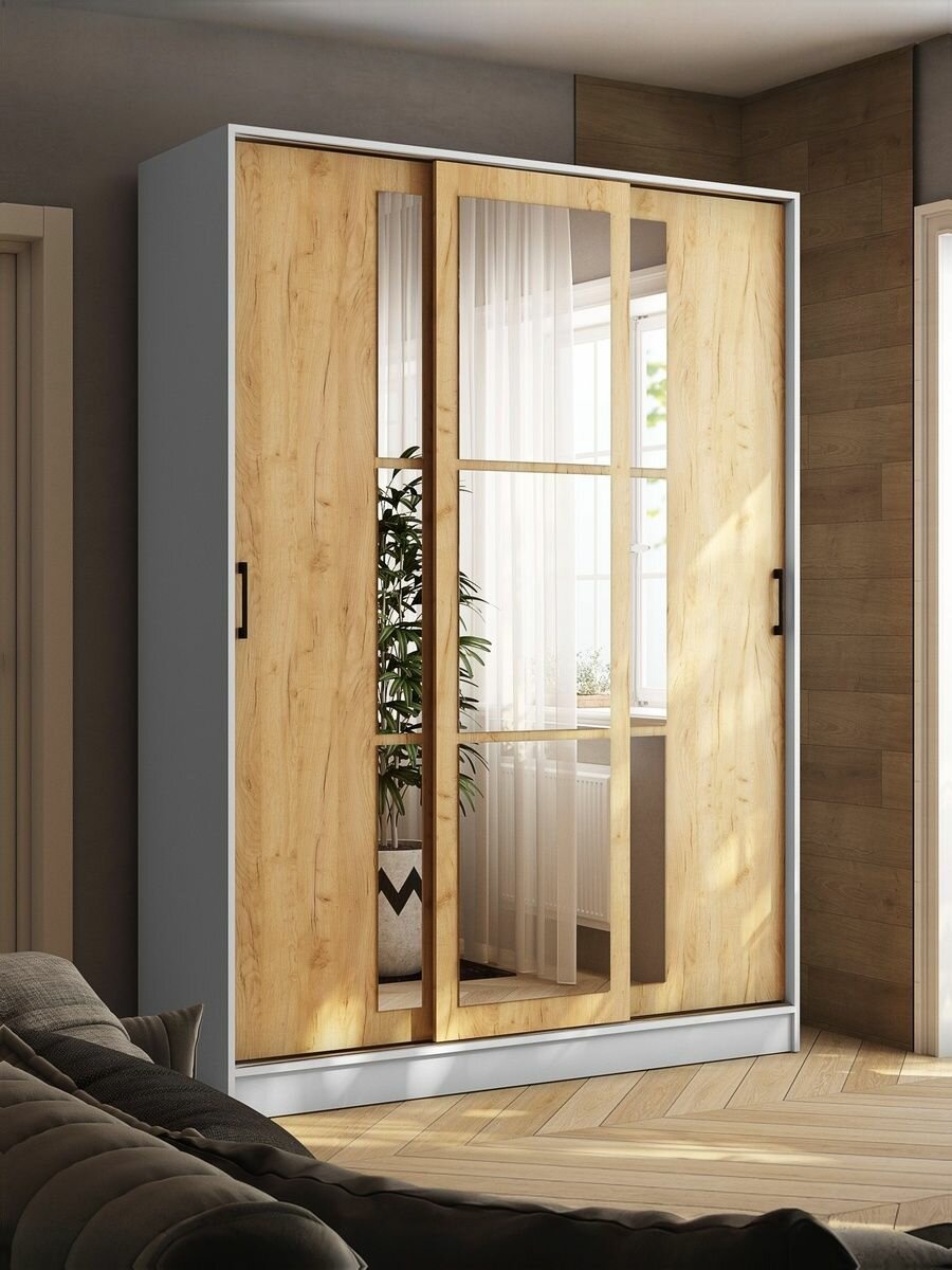 Шкаф-купе Стиль-2 1.6 от Тэкс 2200*1600*520 белый/дуб крафт золотой