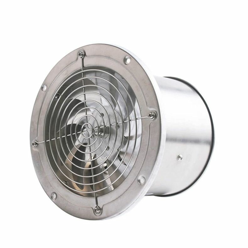 6-дюймовый вытяжной вентилятор, высокоскоростной вентилятор, с защитной крышкой, объем воздуха 356 м /ч, двигатель из чистой меди, вытяжка из нержавеющей стали, подходит для кухни и туалета