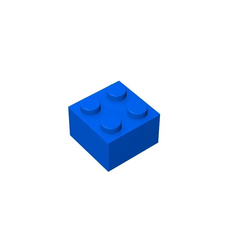 Gobricks 2x2 Синий строительный блок, Цвет: 050