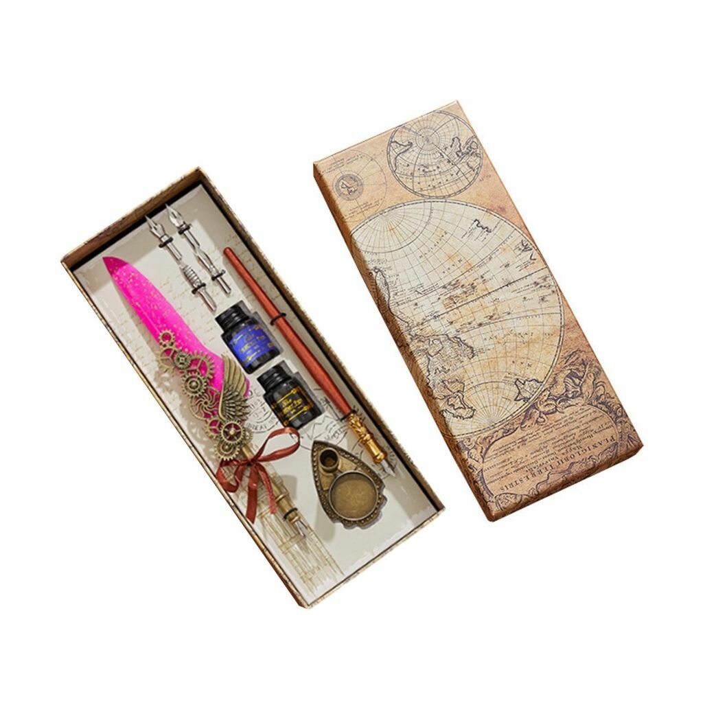 Набор перьевых ручек с натуральным пером для каллиграфии