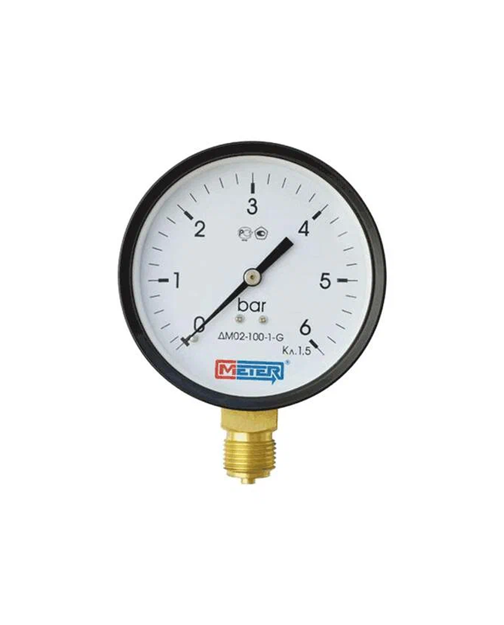 Манометр ДМ02-100 радиальный Дк100мм 0-25 кгс/см2 кл.1,5 М20х1,5 Метер