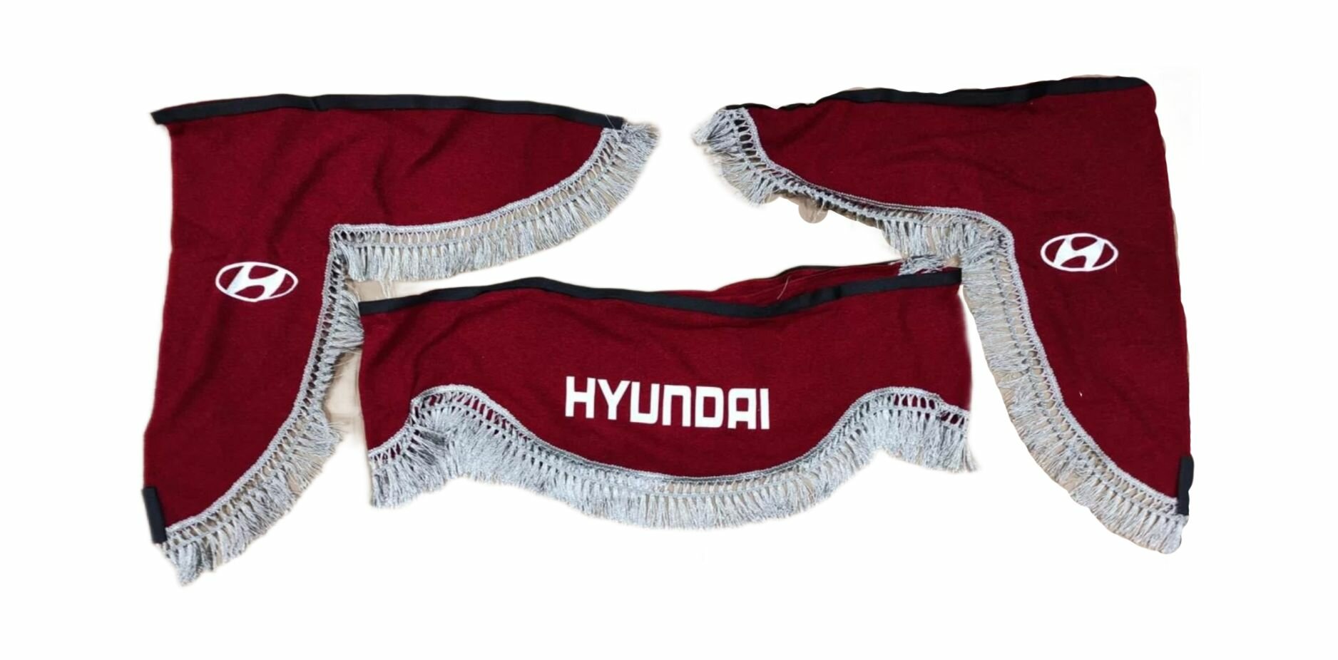 Ламбрекен лобового стекла и угол красный с серым Hyundai HD78 HD65 HD72