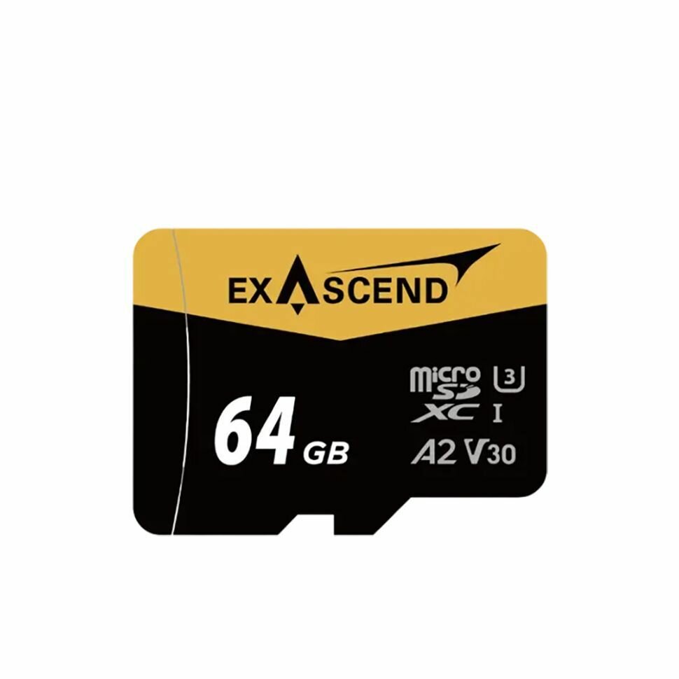 Карта памяти Exascend Catalyst UHS-I microSD V30 64GB + адаптер SD