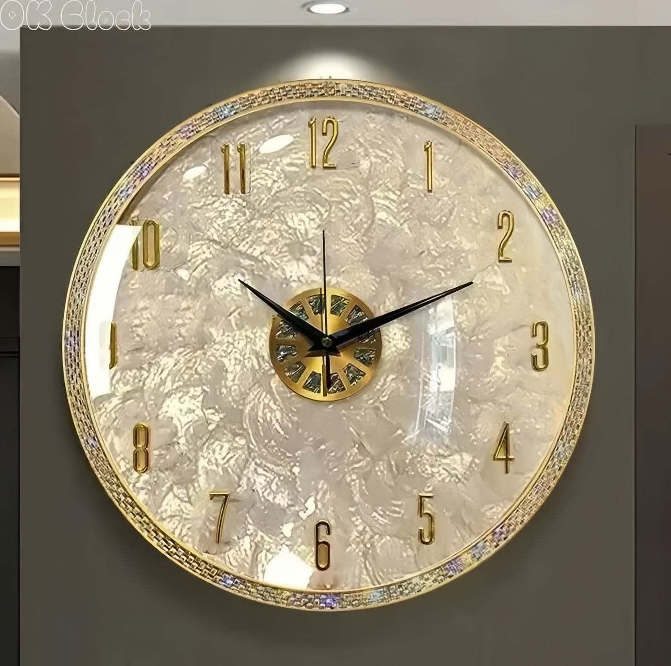 Часы настенные "Натуральные ракушки" OFC, металлический сплав и натуральная ракушка морского ушка