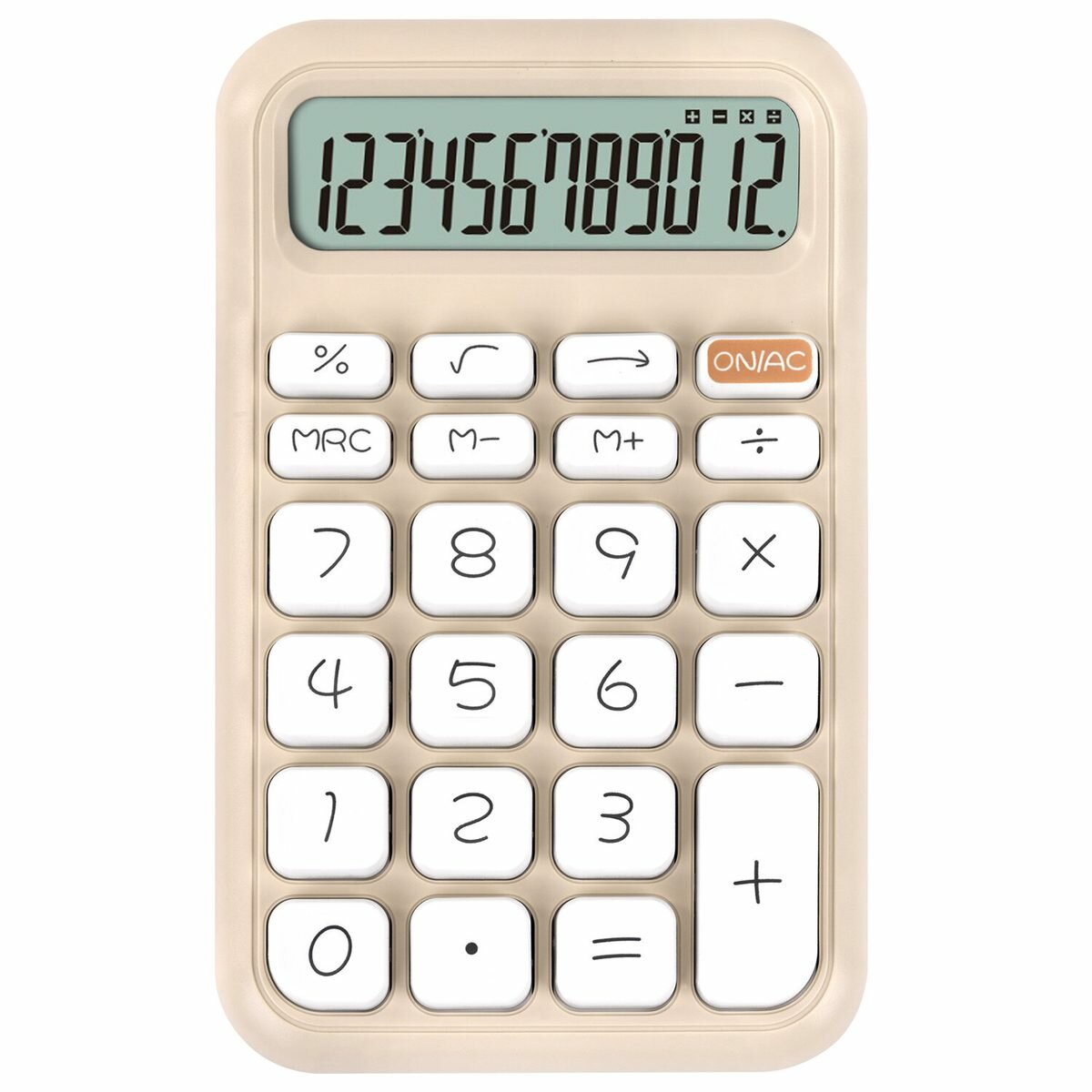 Калькулятор настольный Brauberg KW-500-BG, 12-разрядный, 3D-кнопки, бежевый (272955)