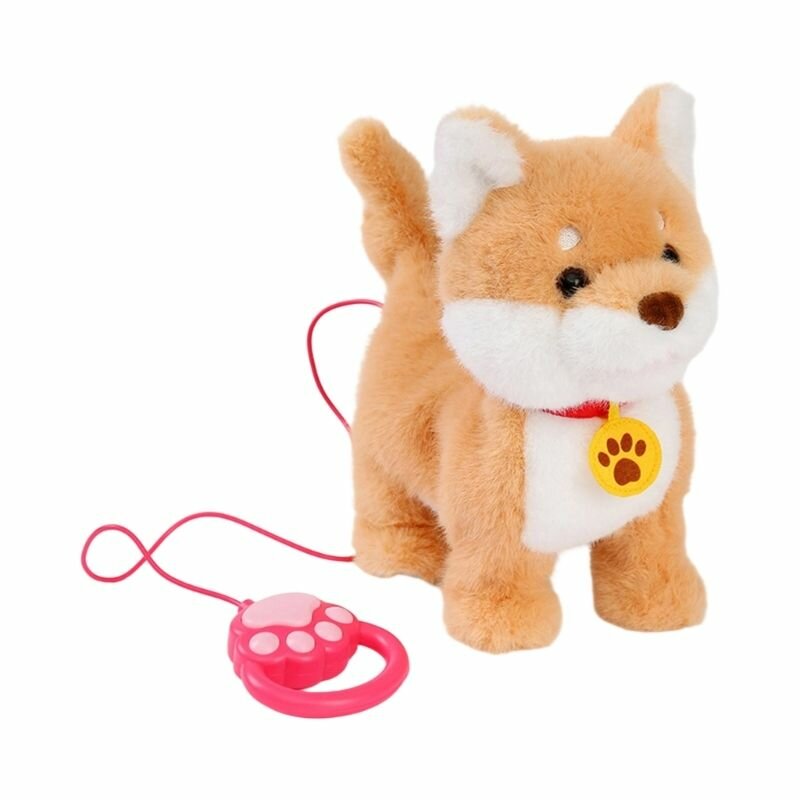 Детская имитационная кукла-собака, способная ходить и лаять, электрическая кукла-корги