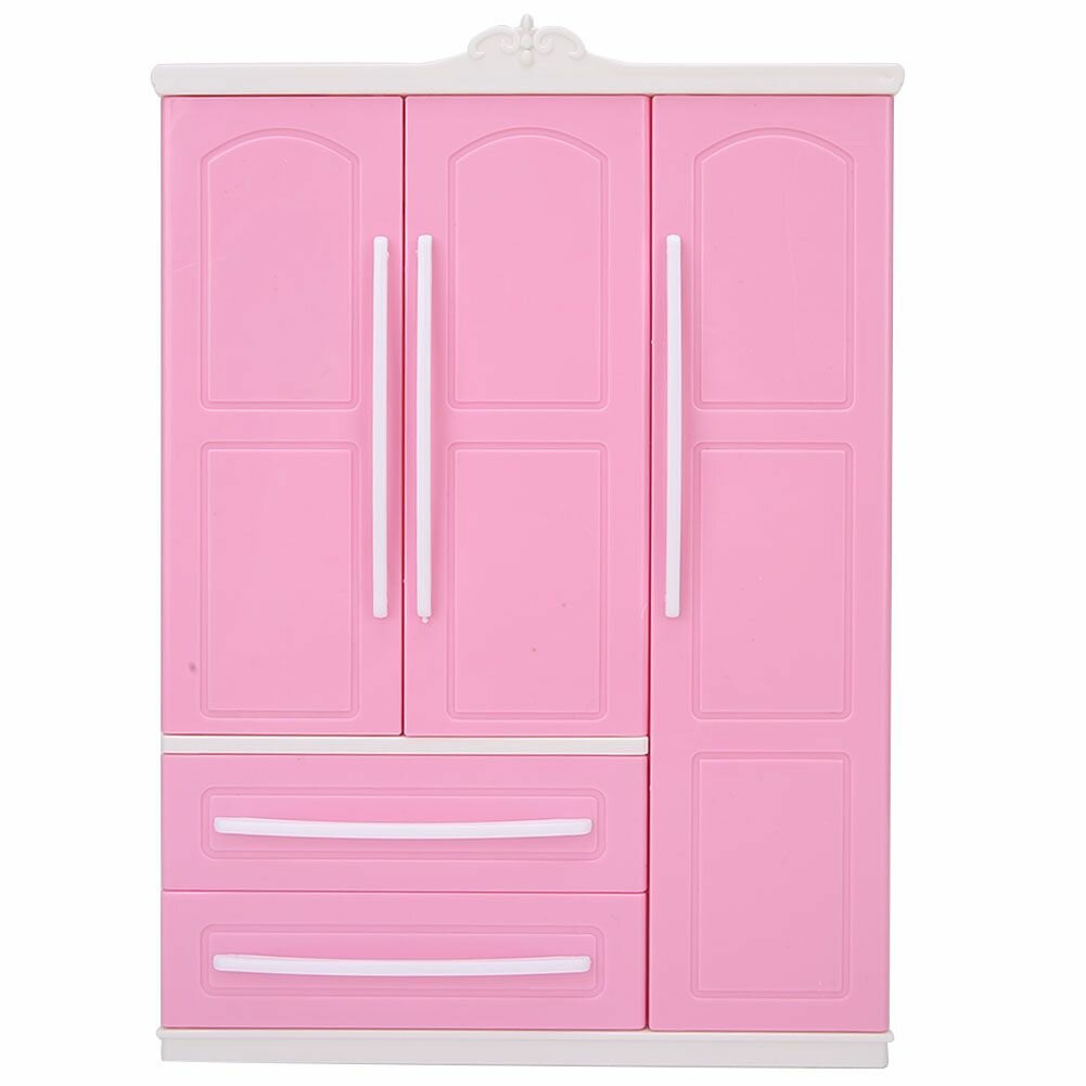 3-дверный кукольный шкаф для кукол для девочек, мебельные аксессуары в подарок, идеальное хранилище и демонстрация игрушек для детей