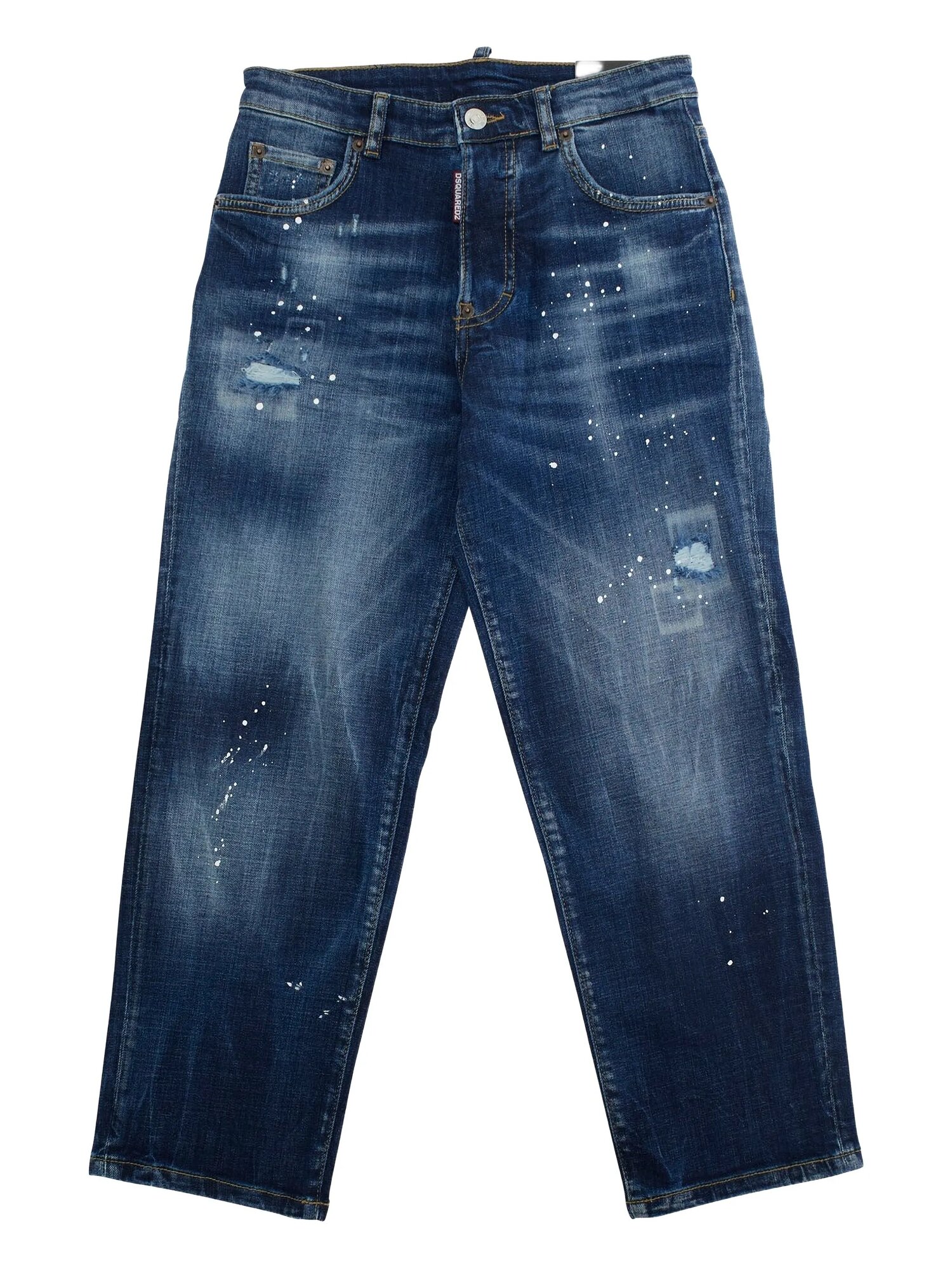 Джинсы Paint-splatter distressed denim jeans