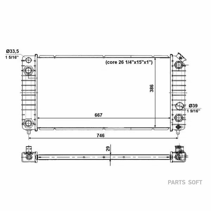 NRF 56011 Радиатор охлаждения двигателя CHEVROLET Blazer 4.3 94- ()