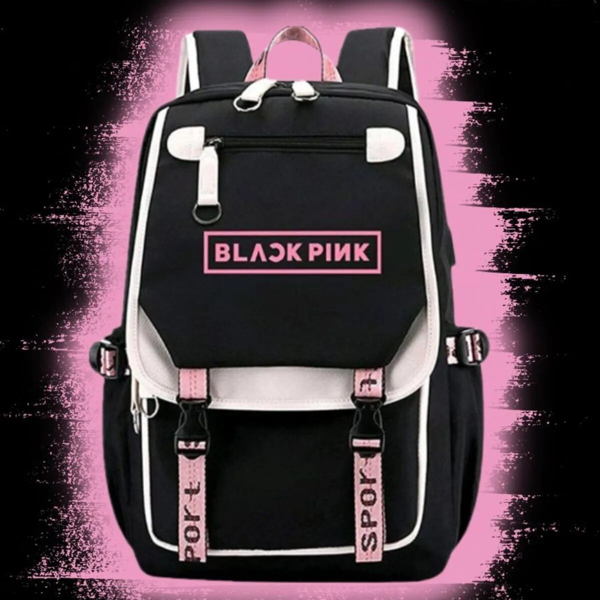 Рюкзак школьный blackpink для школы с надписью black pink